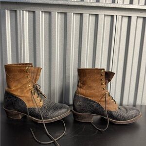 Justin Boots | Shoes | Usa Justin Boots 63 Vtg Packer Kiltie Laced ...